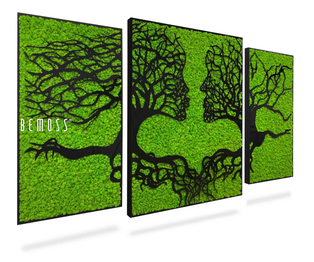 Tableau de mousse Baiser de la nature (114x195cm) | BEMOSS